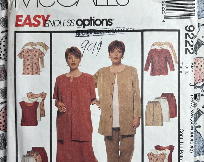 Mccall's Sewing Pattern 9222 Women's Unlined Jacket Dress Top Pants ...