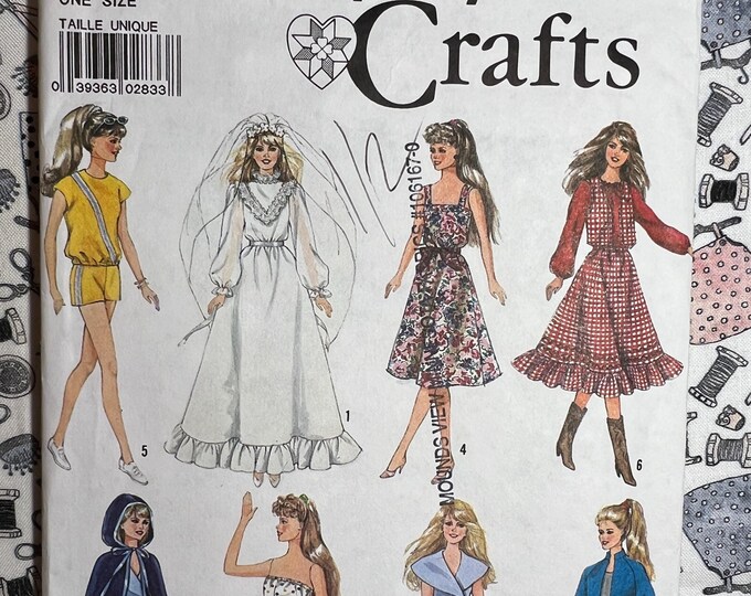 Simplicity Crafts Sewing Pattern 8333 Wardrobe for 11-1/2" Dolls Barbie ...