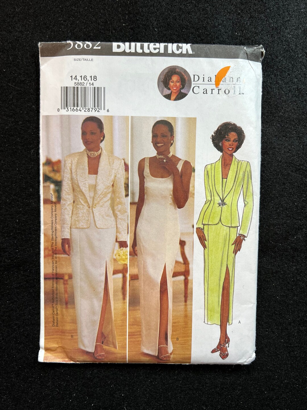 Butterick Sewing Pattern 5882 Diahann Carroll Misses Jacket & Dress ...