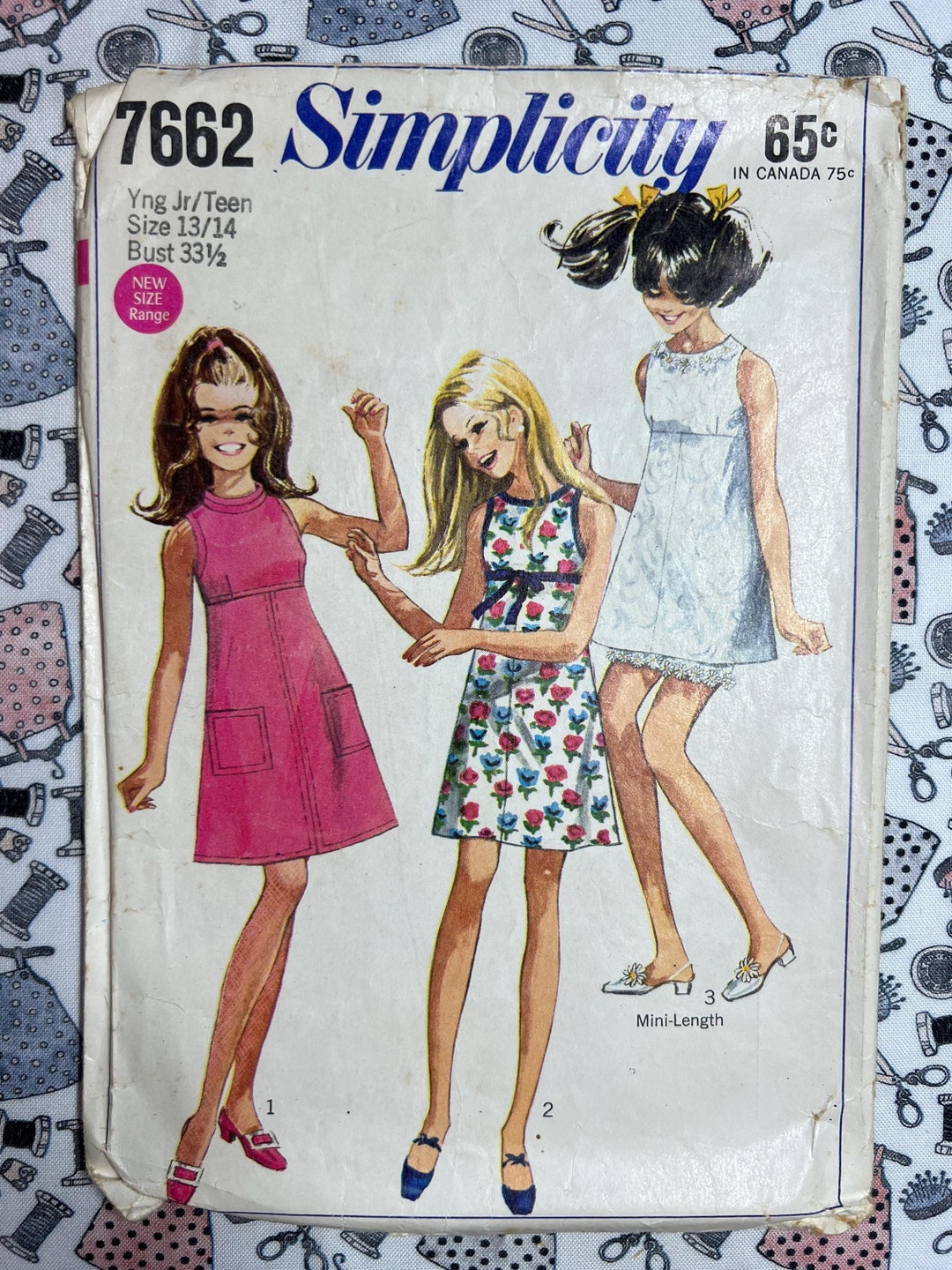 Simplicity Sewing Pattern 7662 Young Junior/teens' Dress in Two Lengths & Shorts Size 13/14 Bust ...