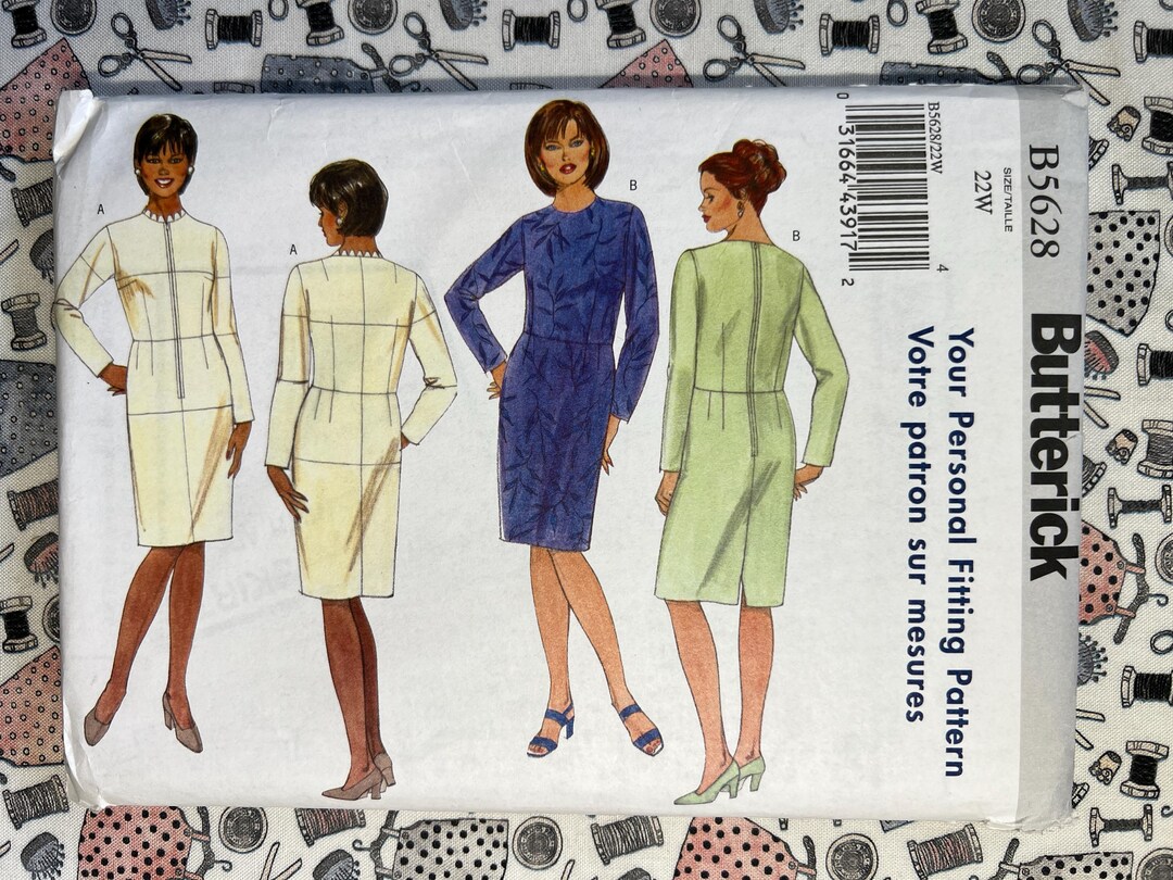 Butterick Sewing Pattern B5628 Misses' Fitting Shell and Dress Size 22W ...