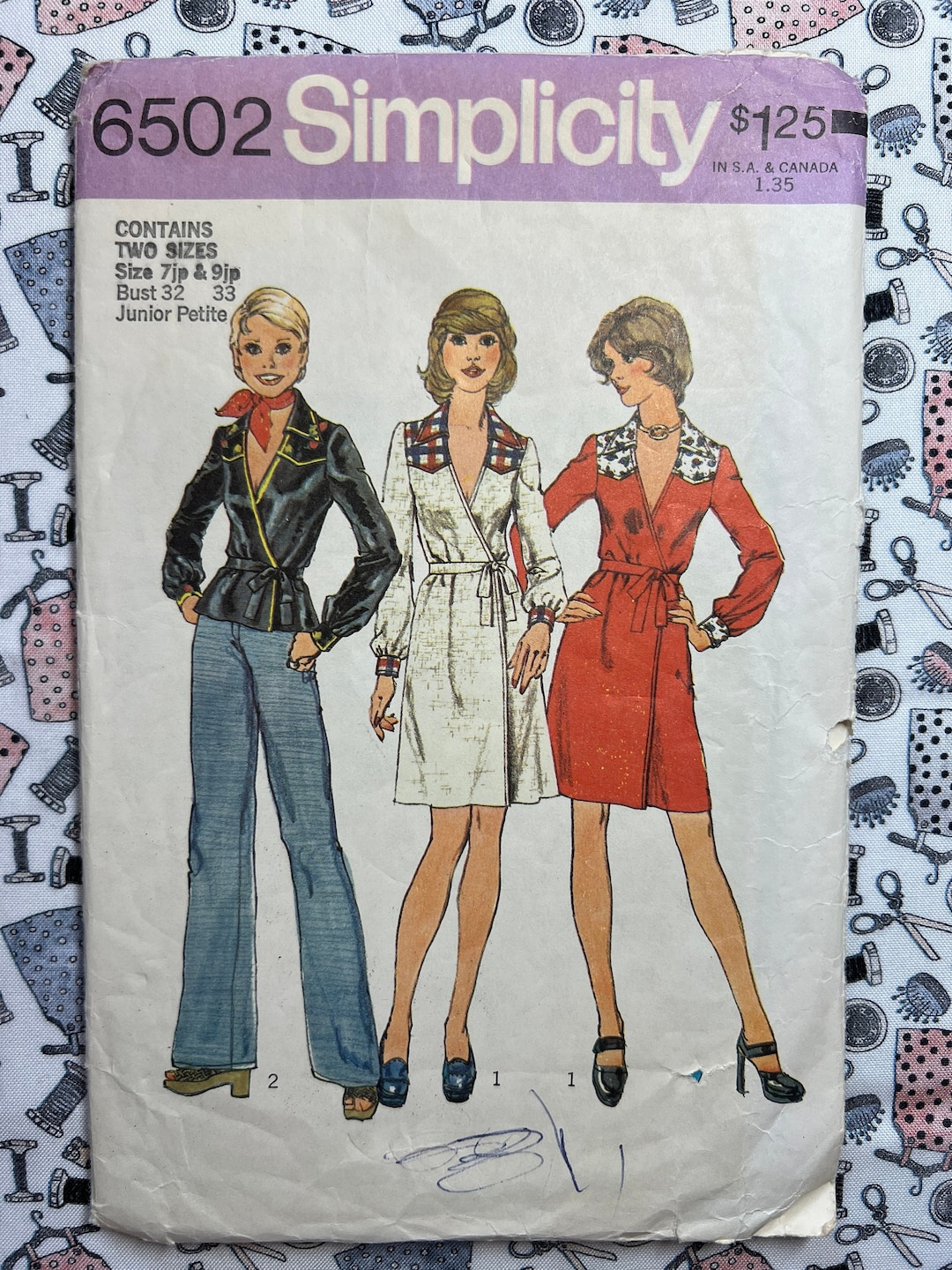 Simplicity Sewing Pattern 6502 Junior Petites Short Front-wrap Dress or ...