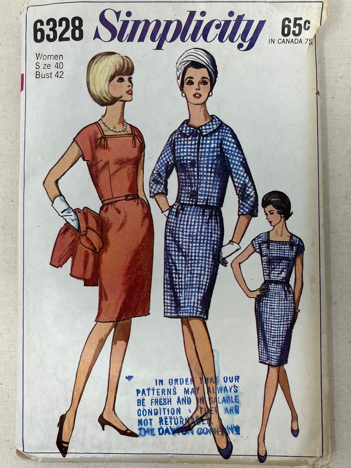 Vintage 60s Simplicity Sewing Pattern 6328 Misses Womens Dress - Etsy