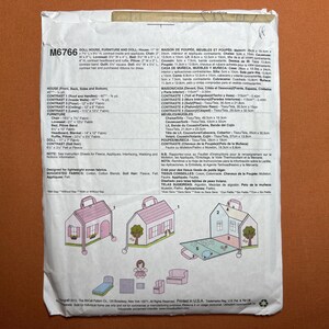 Mccall's Sewing Pattern M6766 Doll House Furniture and Doll FF UNCUT - Etsy