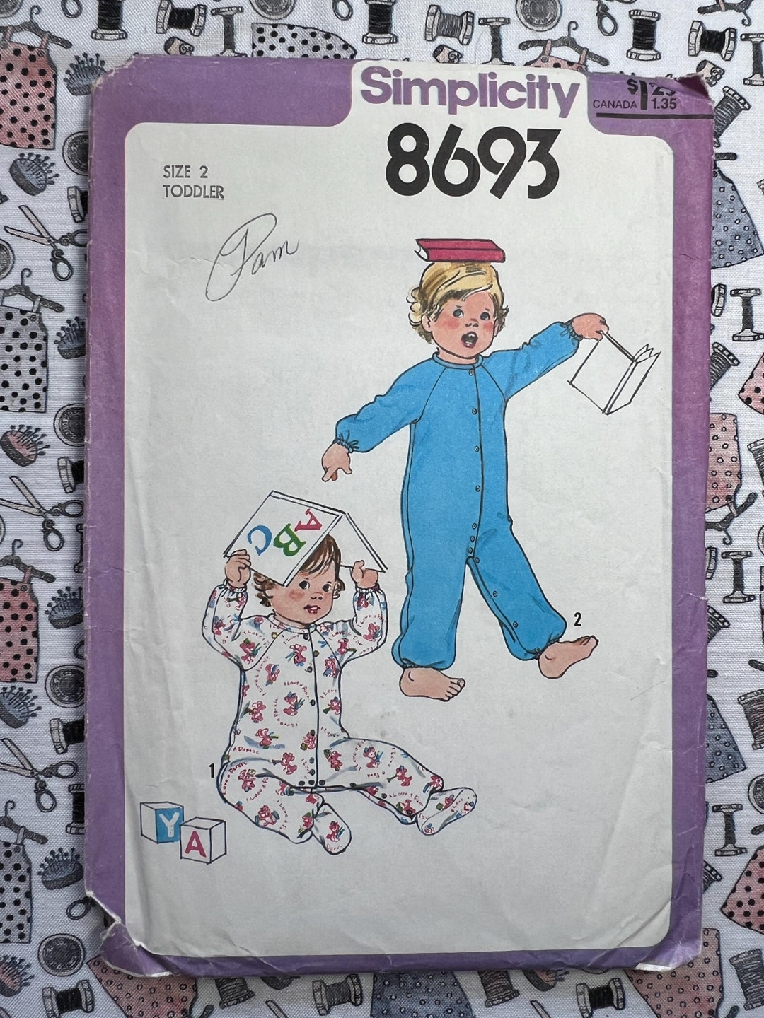 Simplicity Sewing Pattern 8693 Toddlers' Sleeper Size 2 Partially Cut ...