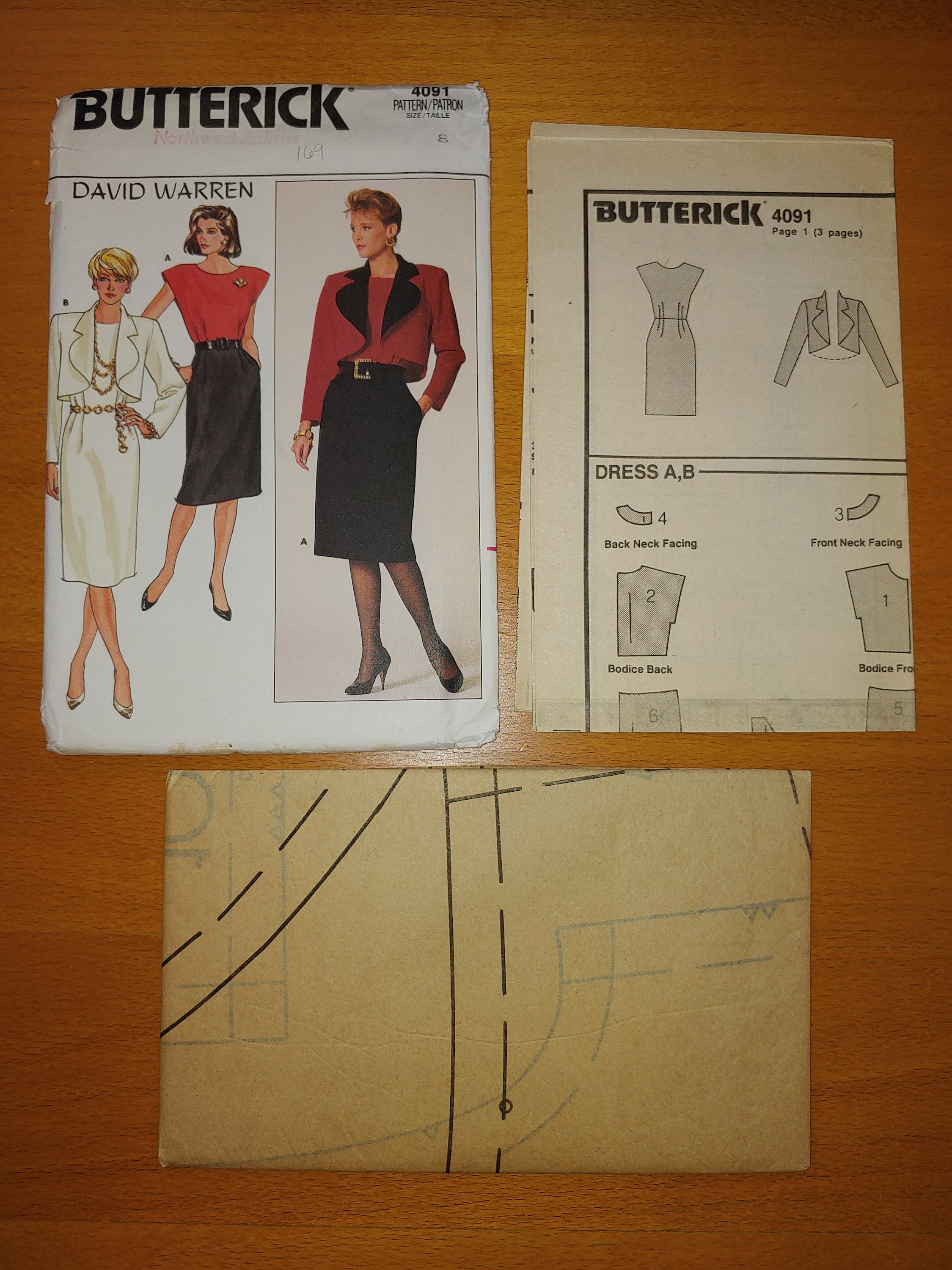 Sewing & Needlecraft Sewing & Fiber Sewing UNCUT 80s Butterick 3350 ...