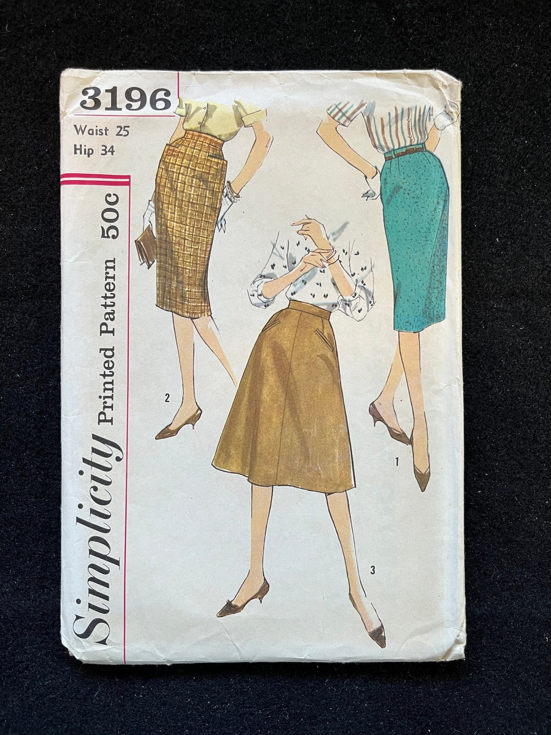 Simplicity Sewing Pattern 3196 Misses' Set of Skirts Waist 25 Hip 34 FF ...
