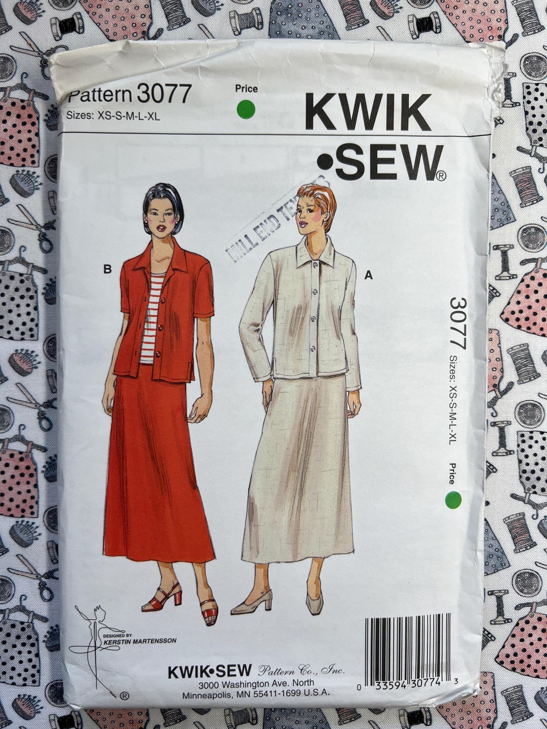Kwik Sew Sewing Pattern 3077 Misses' Jackets Skirt & Top Size XS S M L ...
