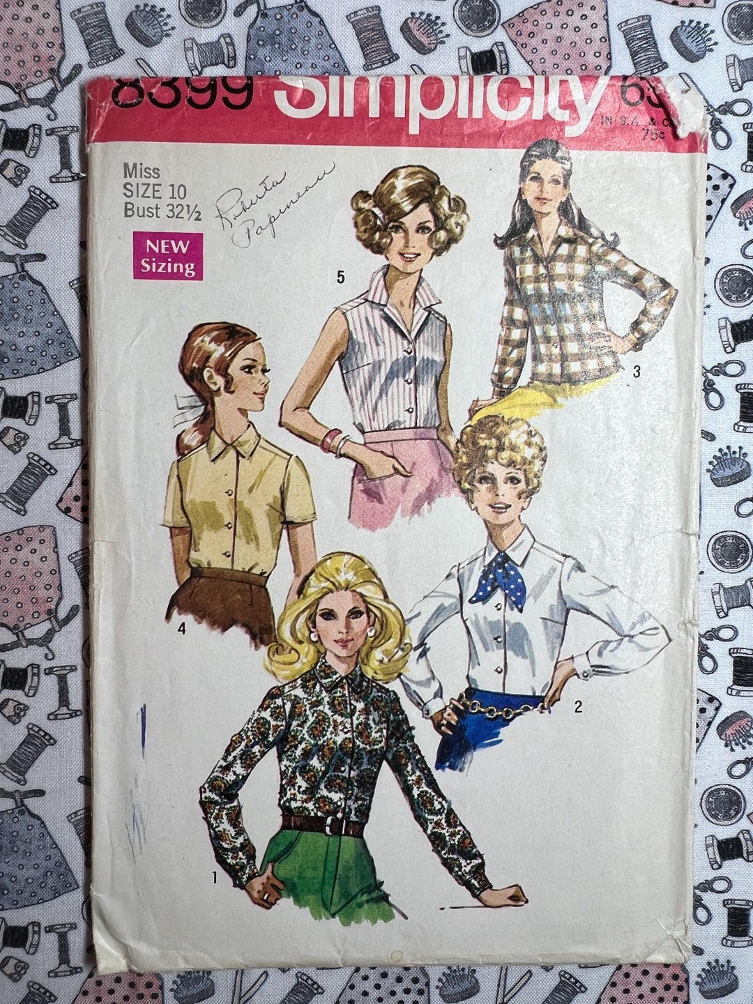 Simplicity Sewing Pattern 8399 Misses' Blouses Size 10 Bust 32-1/2 Cut ...