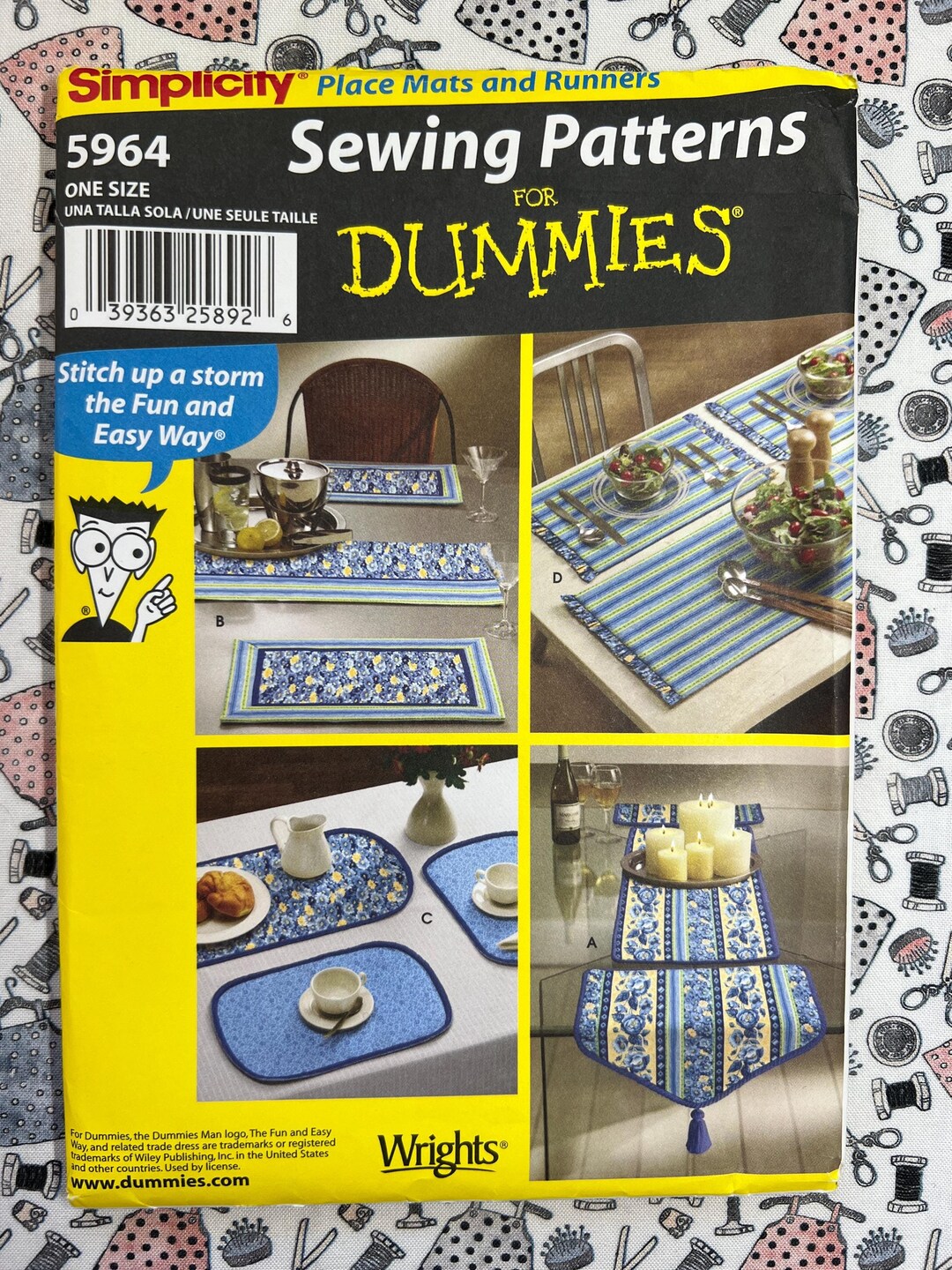 Simplicity Sewing Patterns for Dummies 5964 Table Runners in Three ...