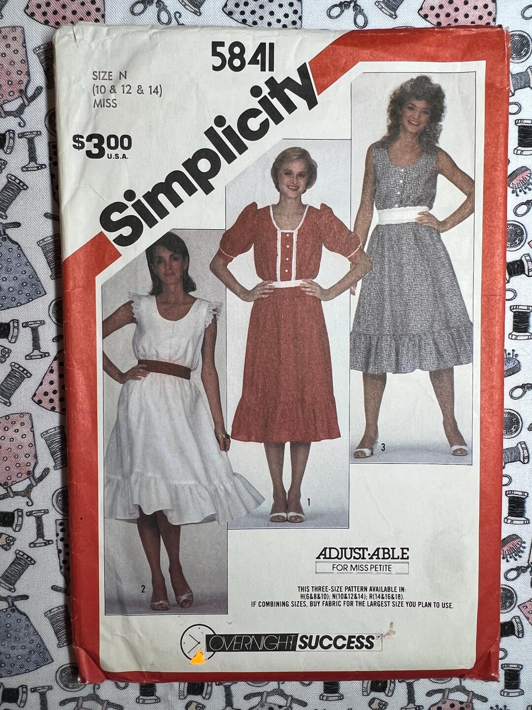 Simplicity Sewing Pattern 5841 Misses' Pullover Dress With Sleeve ...