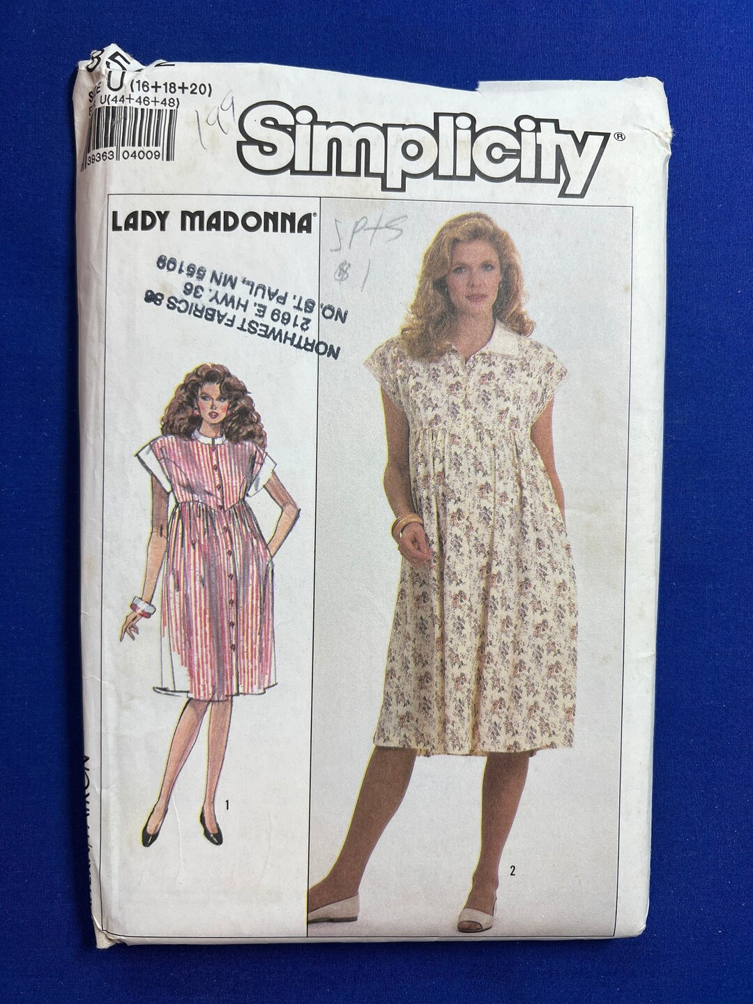 Simplicity Sewing Pattern 8552 Misses' Maternity Dress Size 16-20 FF ...