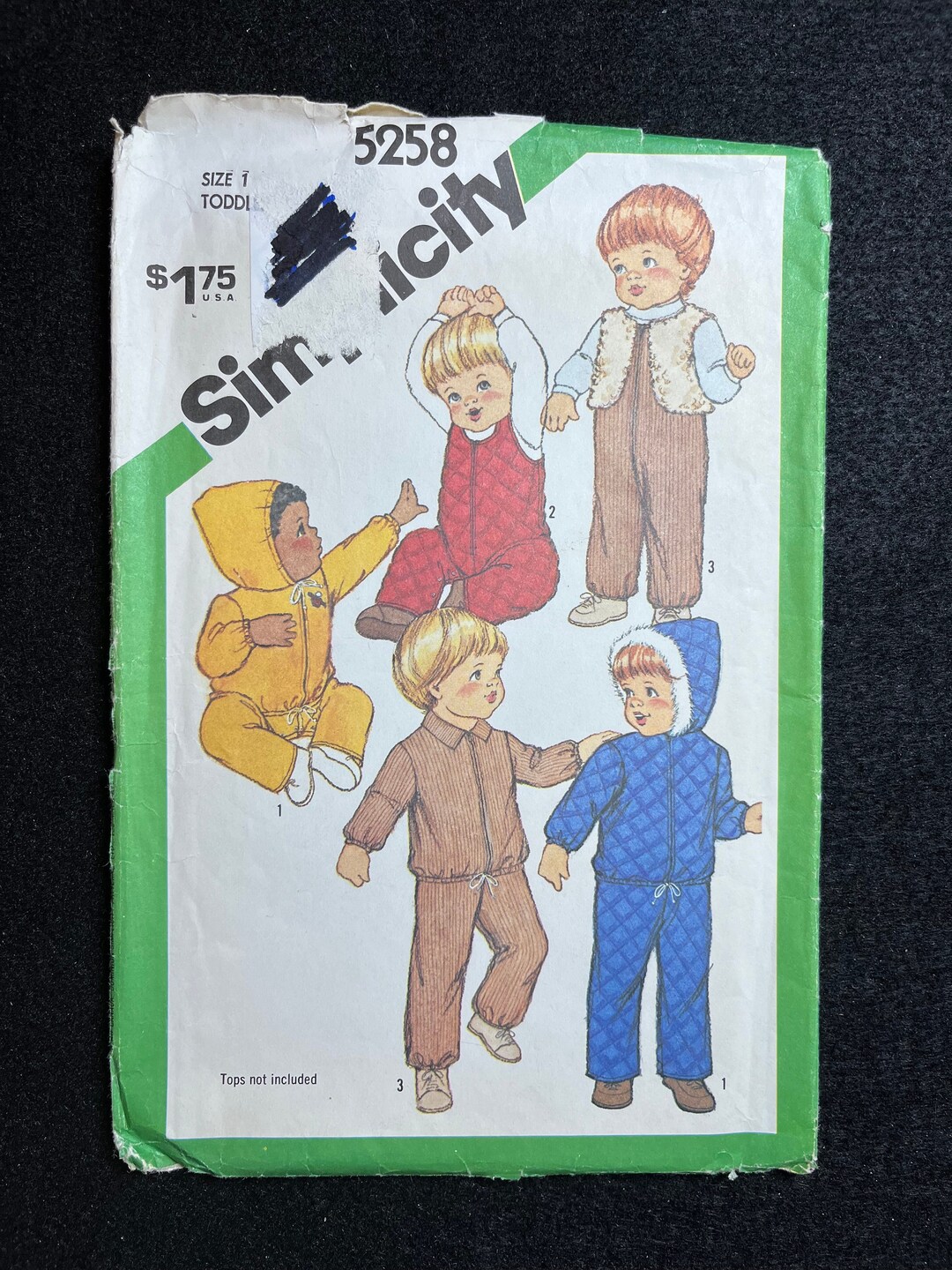 Simplicity Sewing Pattern 5258 Toddlers' Overalls Hooded or Unhooded ...