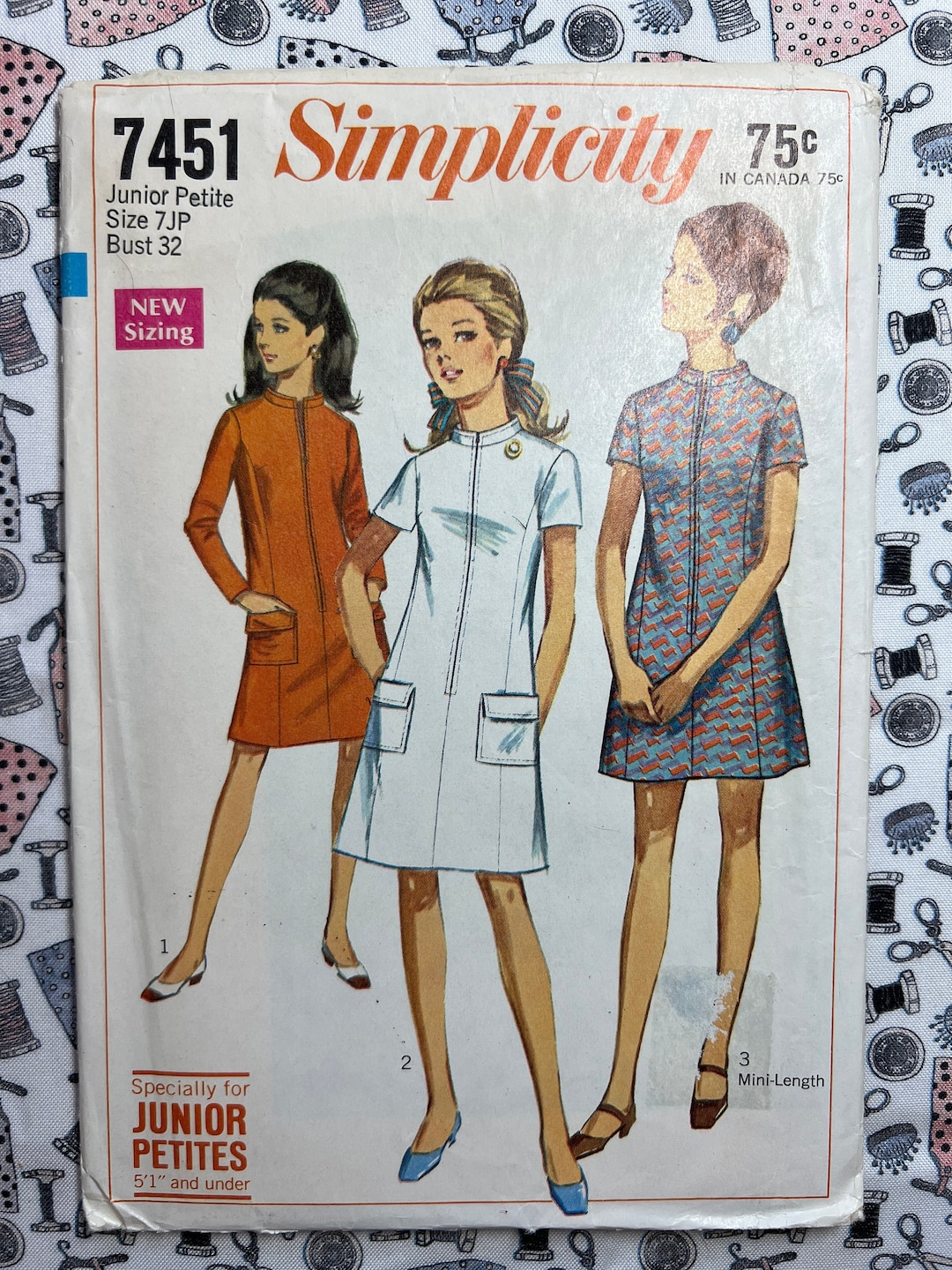 Simplicity Sewing Pattern 7451 Junior Petites' Step-in Dress in Two ...