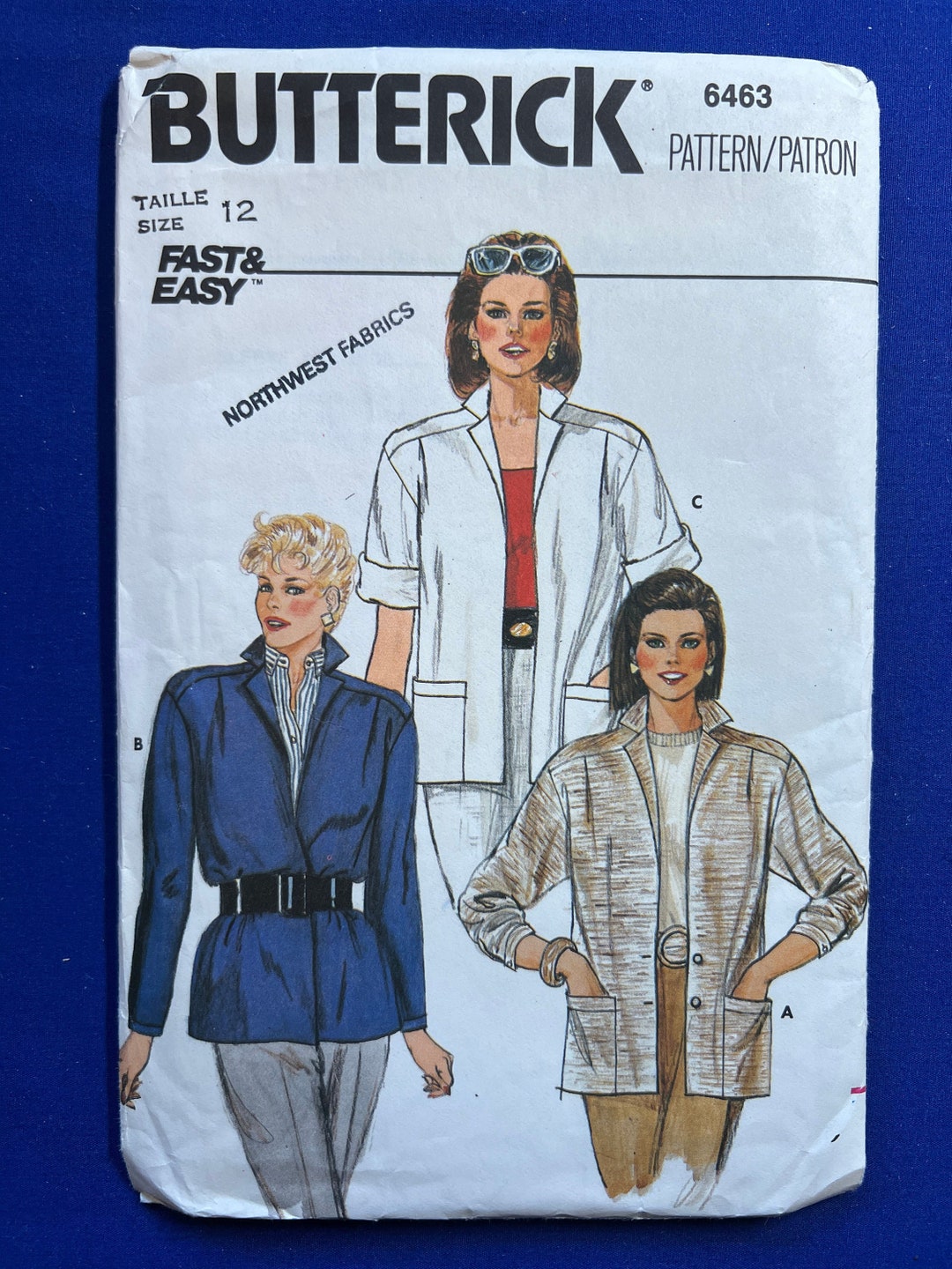 Butterick Sewing Pattern 6463 Misses Jacket Size 12 Cut Complete - Etsy