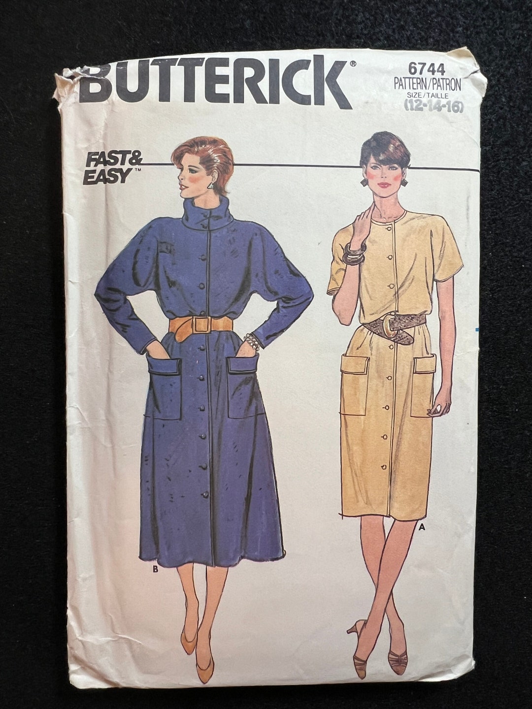 Butterick Sewing Pattern 6744 Misses Dress Size 12-16 FF UNCUT - Etsy