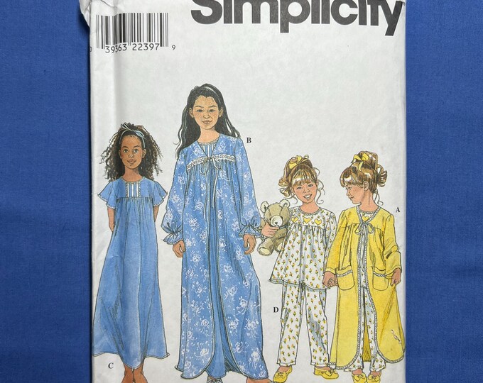 Simplicity Sewing Pattern 8488 Child's and Sleepwear Size 7-12 FF UNCUT ...