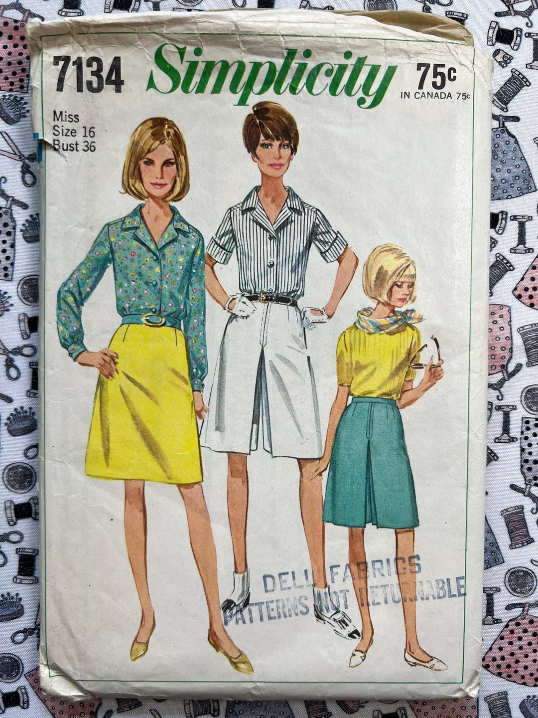 Simplicity 7134 Sewing Pattern: Misses' Culottes, Skirt & Blouse - Bust ...