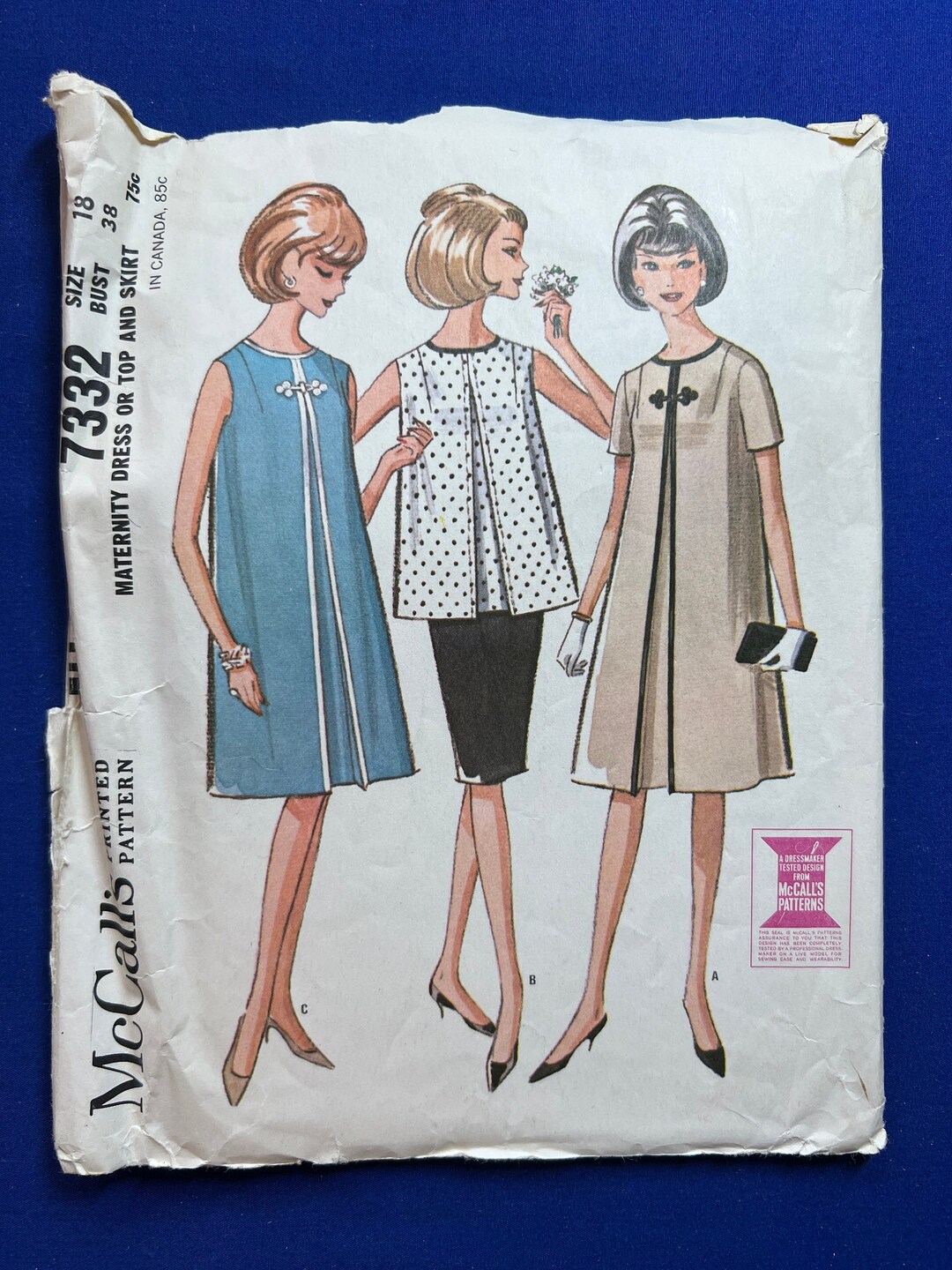 Mccall's Sewing Pattern 7332 Misses' Maternity Dress Top & Skirt Size ...