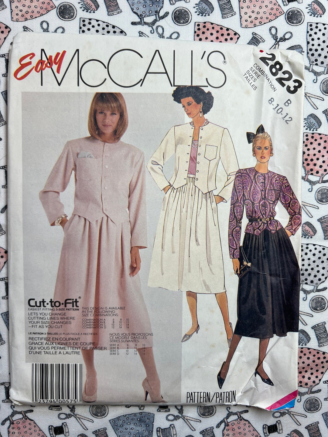 Mccall's Sewing Pattern 2823 Misses' Jacket & Skirt Size 8-12 FF UNCUT ...