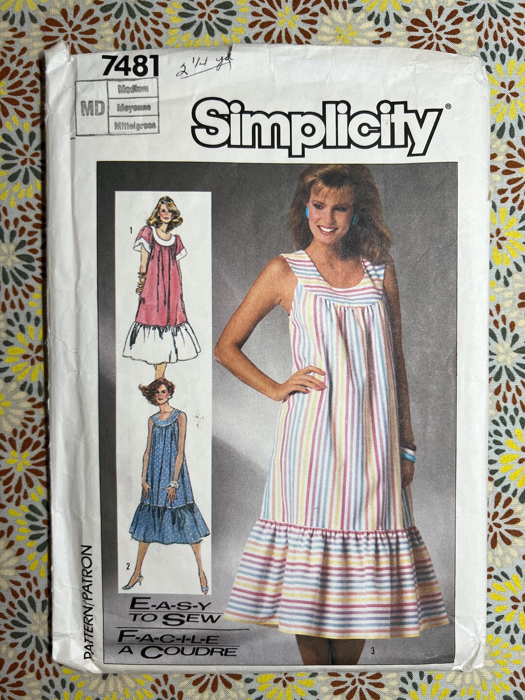 Simplicity Sewing Pattern 7481 Misses Easy to Sew Dress Size Medium 14 ...