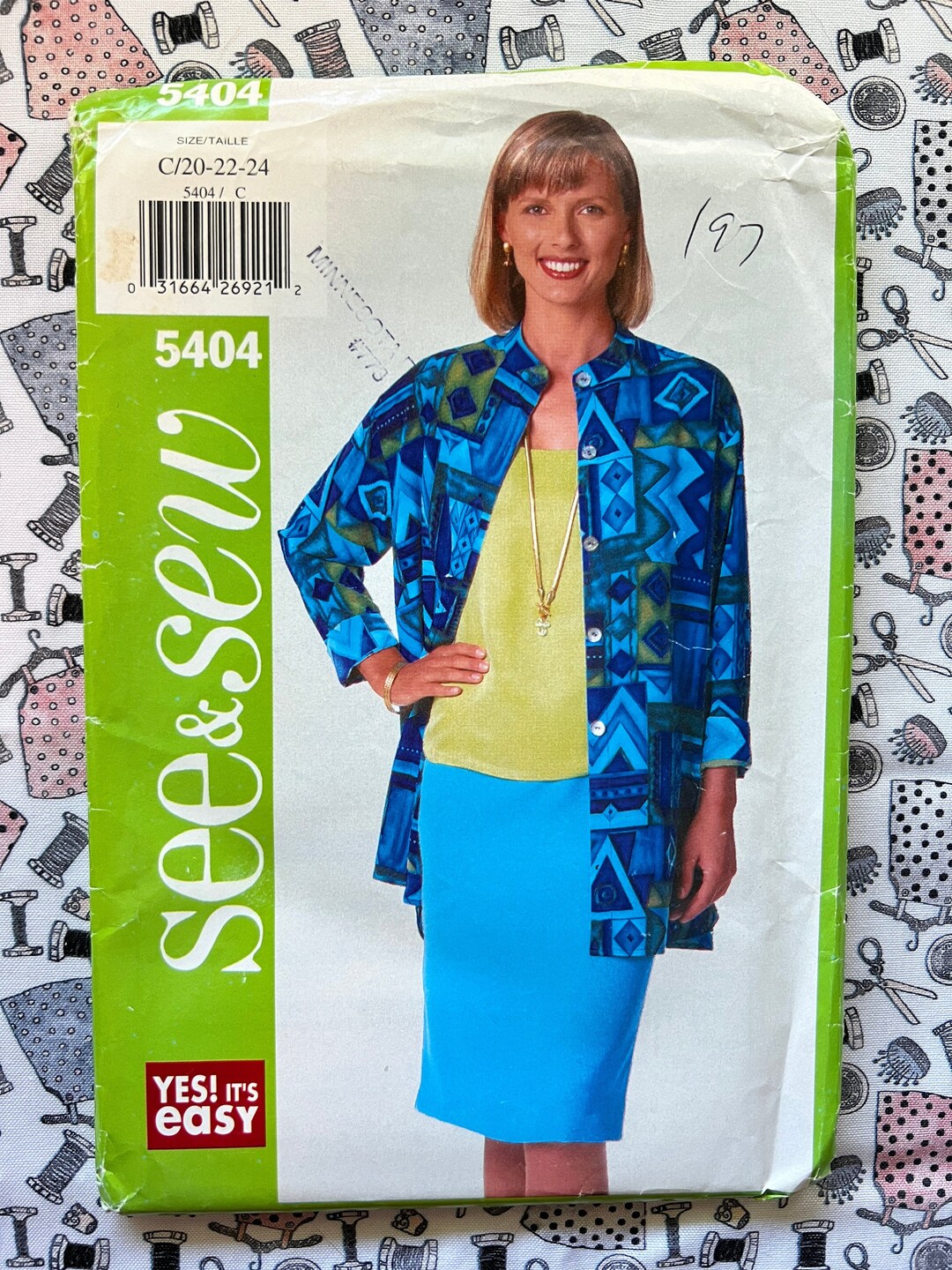 See & Sew Sewing Pattern 5404 Misses' Shirt and Skirt Size 20-24 FF ...