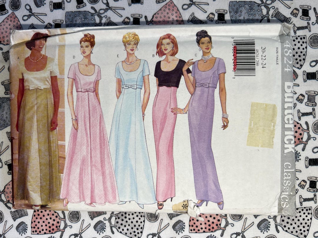 Butterick Sewing Pattern 4824 Misses' Dress Size 20-24 FF UNCUT - Etsy