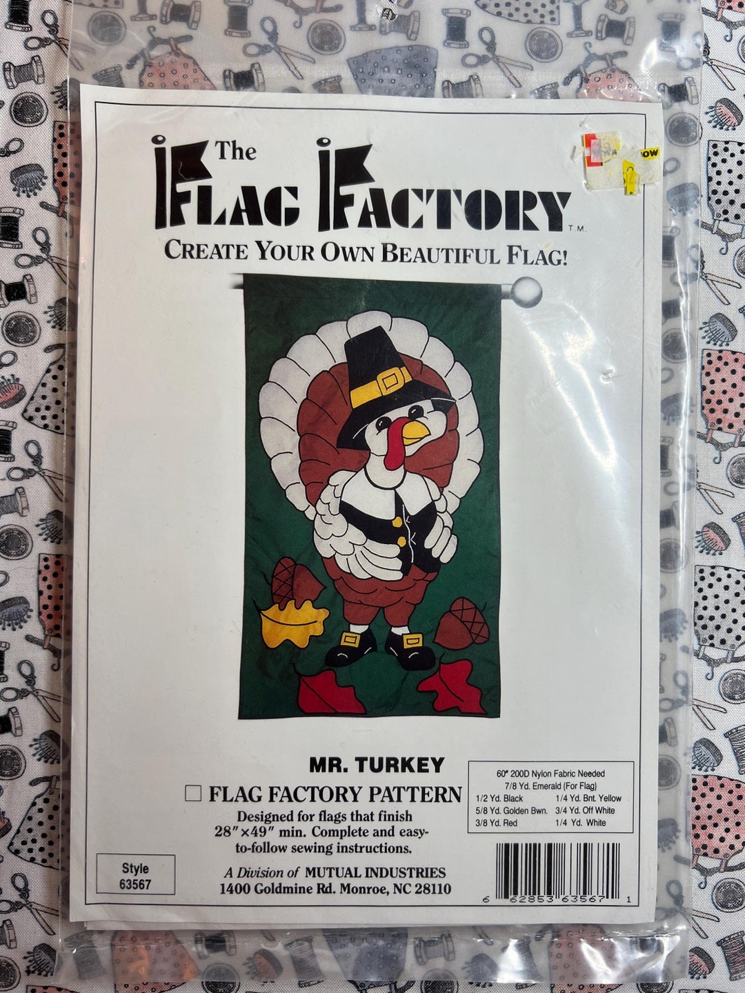 The Flag Factory Pattern 63567 Mr. Turkey Flag FF UNCUT - Etsy