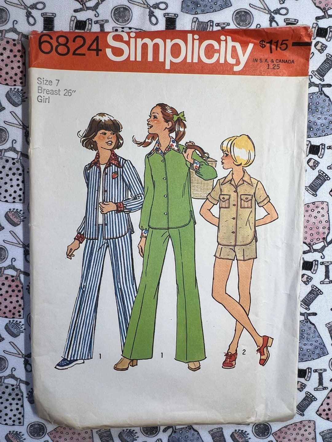 Simplicity Sewing Pattern 6824 Girls' Shirt and Pants or Shorts Size 7 ...