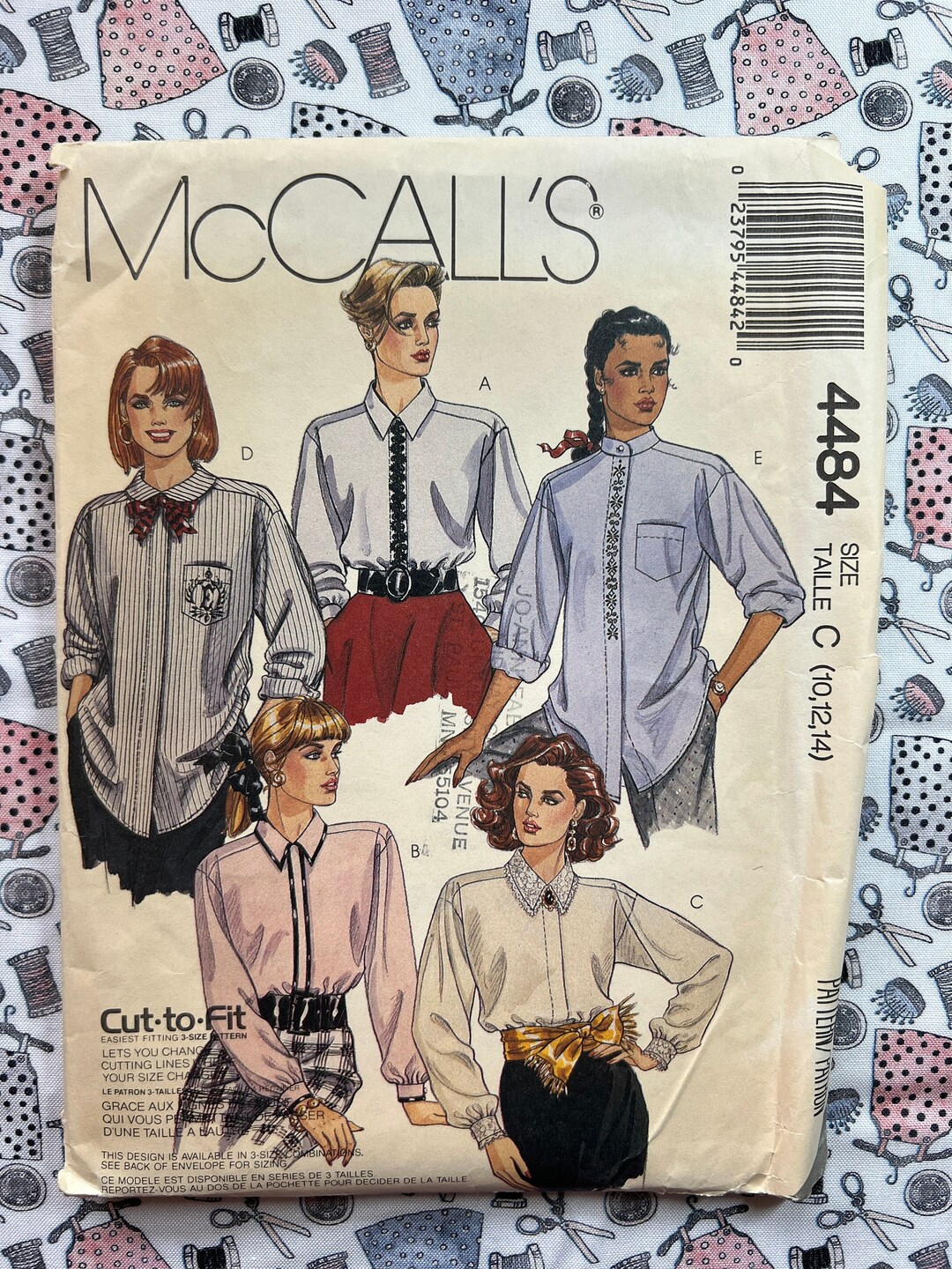 Mccall's Sewing Pattern 4484 Misses' Shirt Size 10-14 FF UNCUT - Etsy