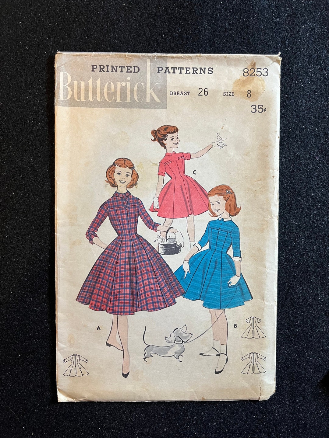 Butterick Sewing Pattern 8253 Girls' Empire Princess Dress Size 8 Cut ...