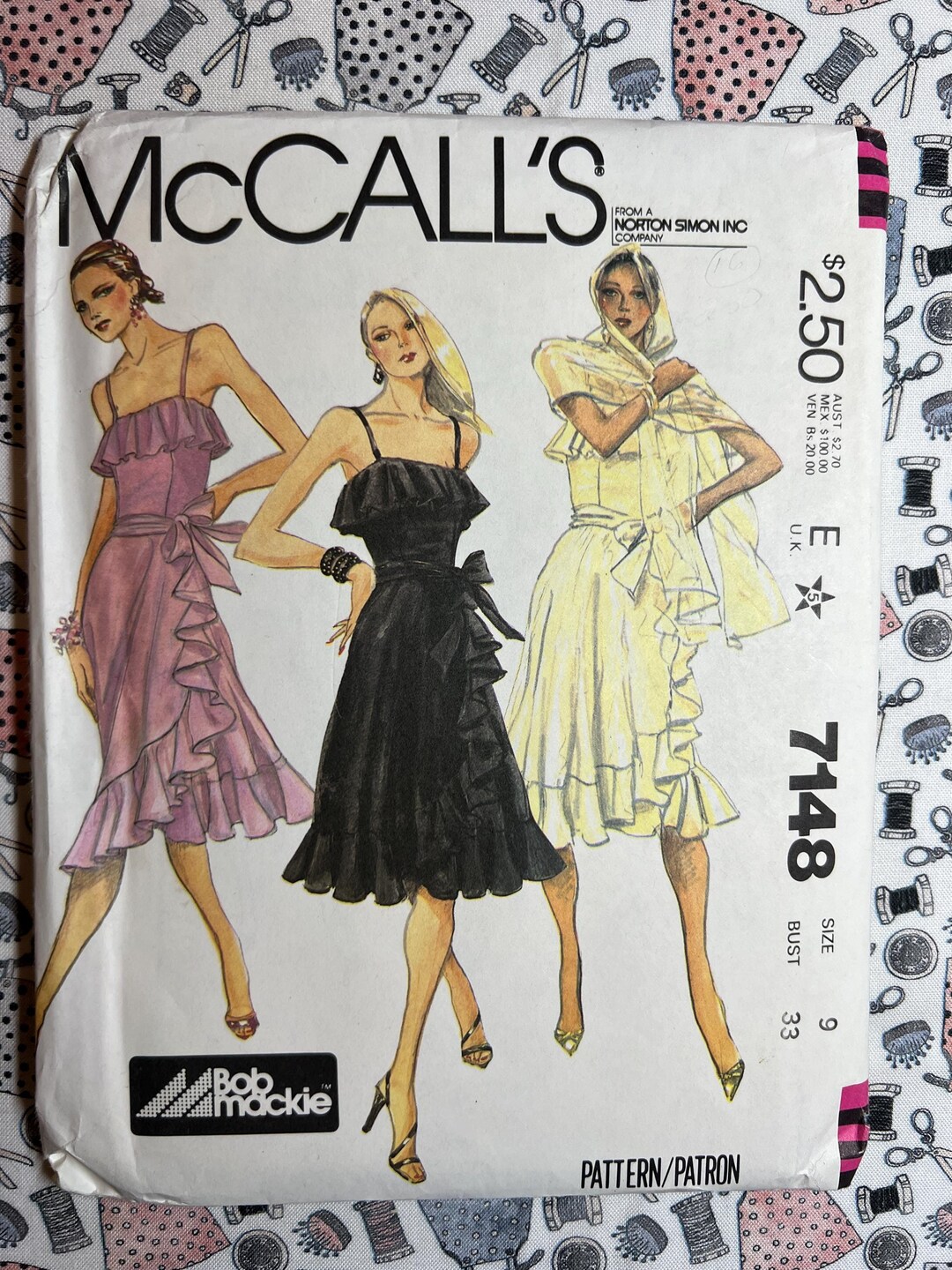 Mccall's Sewing Pattern 7148 Bob Mackie Junior Petite Dress Sash ...