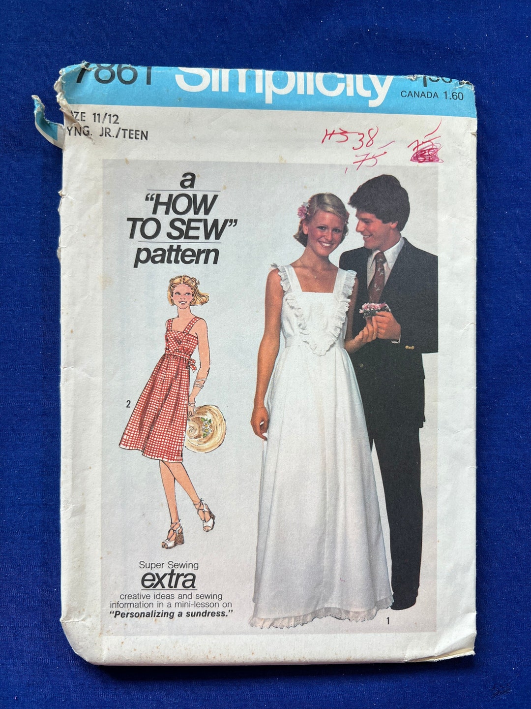Simplicity Sewing Pattern 7861 Young Junior Teens Pullover Dress in Tow ...