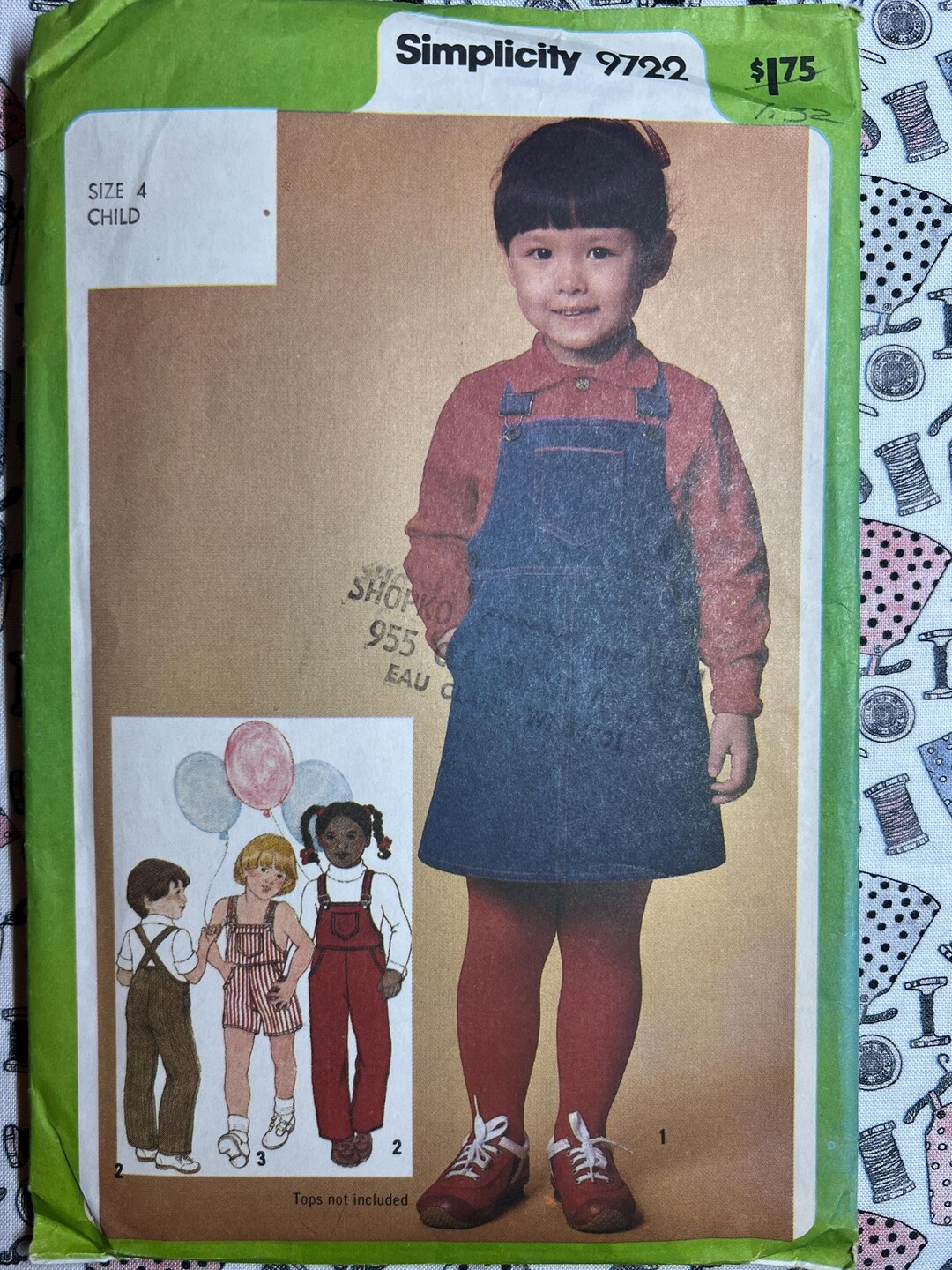 Simplicity Sewing Pattern 9722 Child's Overalls in Two Lengths & Jumper ...