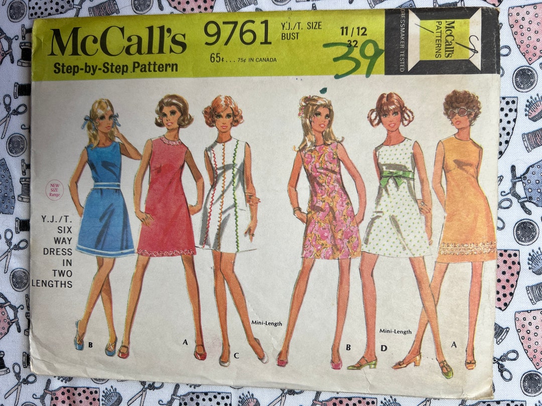Mccall's Sewing Pattern 9761 Young Junior/teen Six Way Dress in Two ...