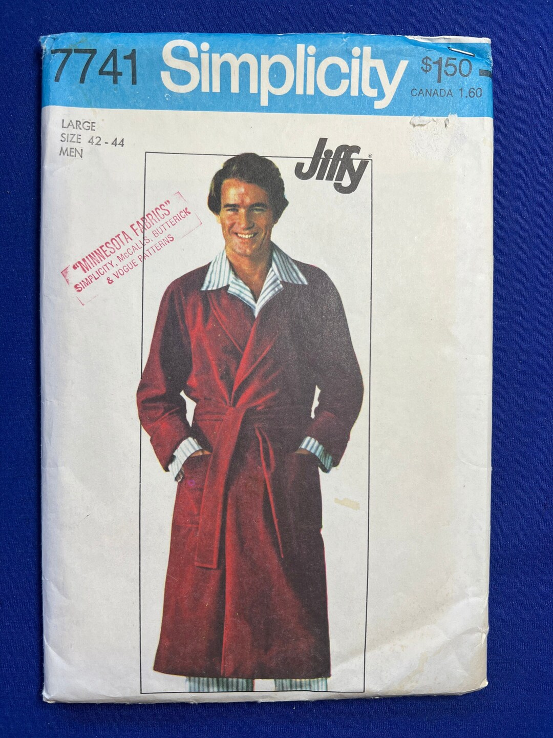 Simplicity Sewing Pattern 7741 Men's Jiffy Robe Size Large 42-44 FF ...