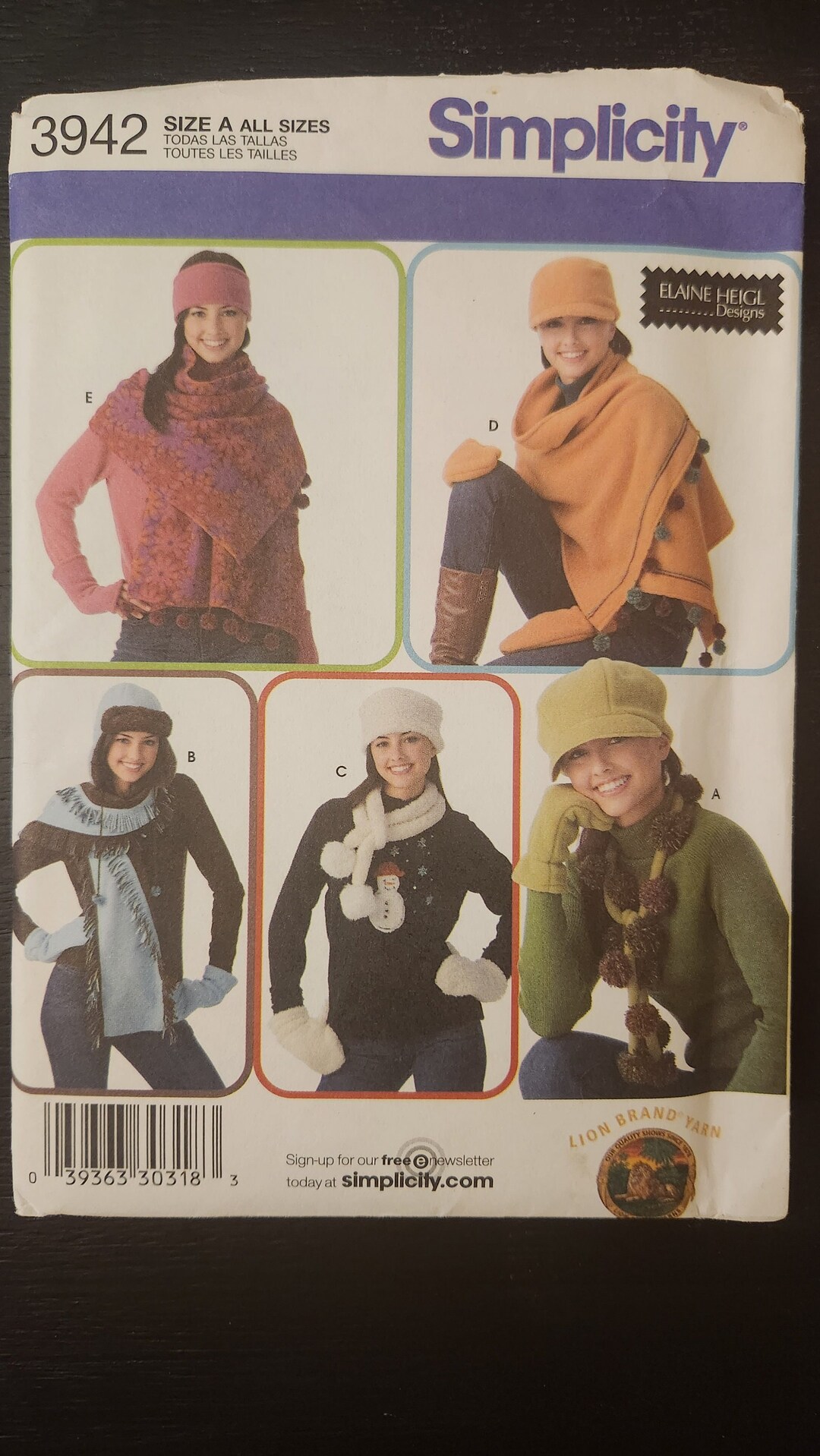 Simplicity Sewing Pattern 3942 Misses' Hats and Gloves in Three Sizes ...