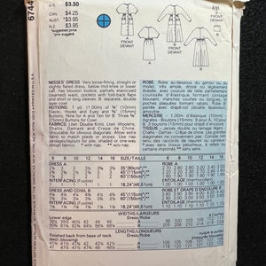 Butterick Sewing Pattern 6744 Misses Dress Size 12-16 FF UNCUT - Etsy