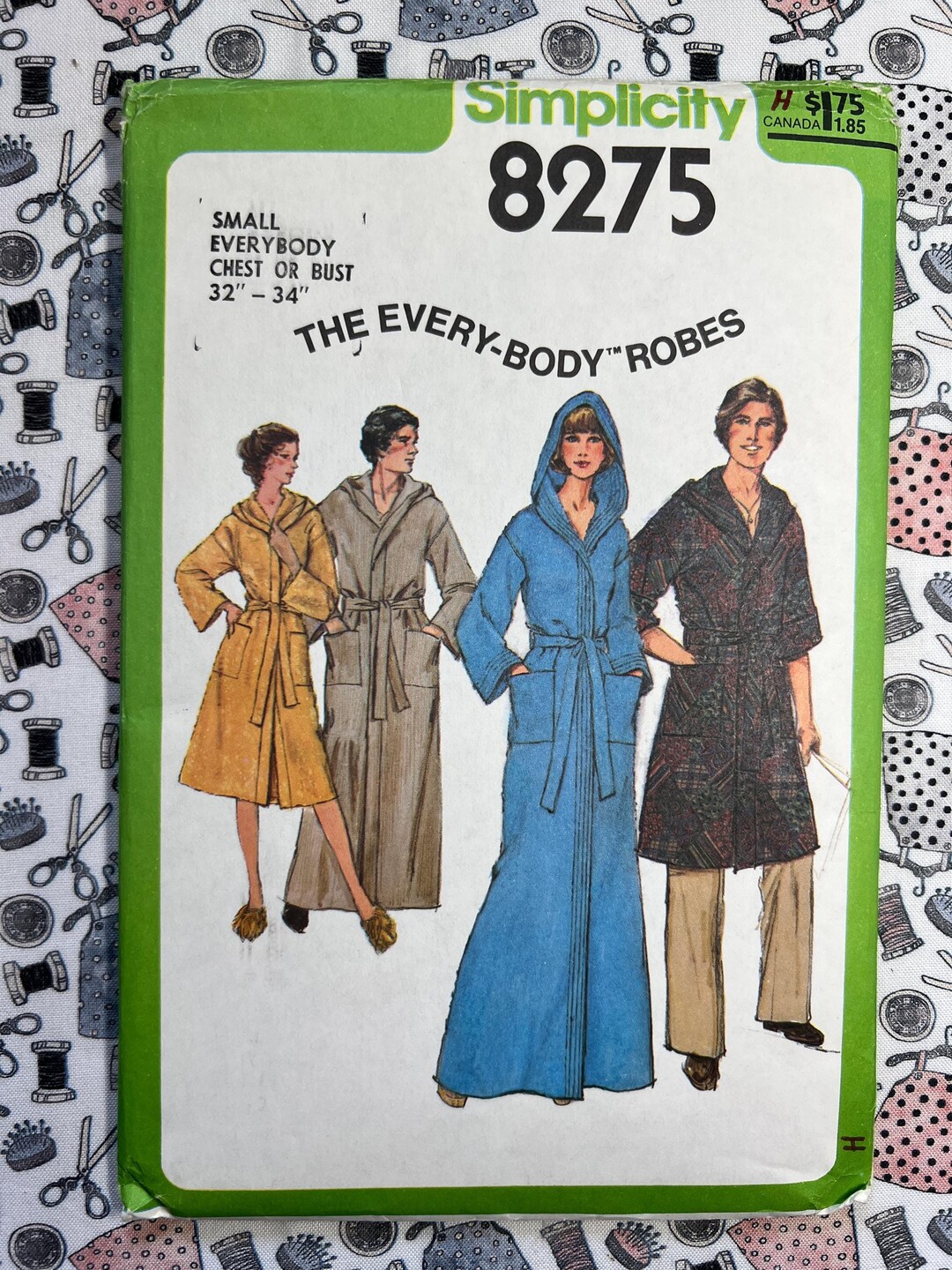 Simplicity Sewing Pattern 8275 Everybody Hooded Robe in Two Lengths Size Small 32-34 FF UNCUT - Etsy