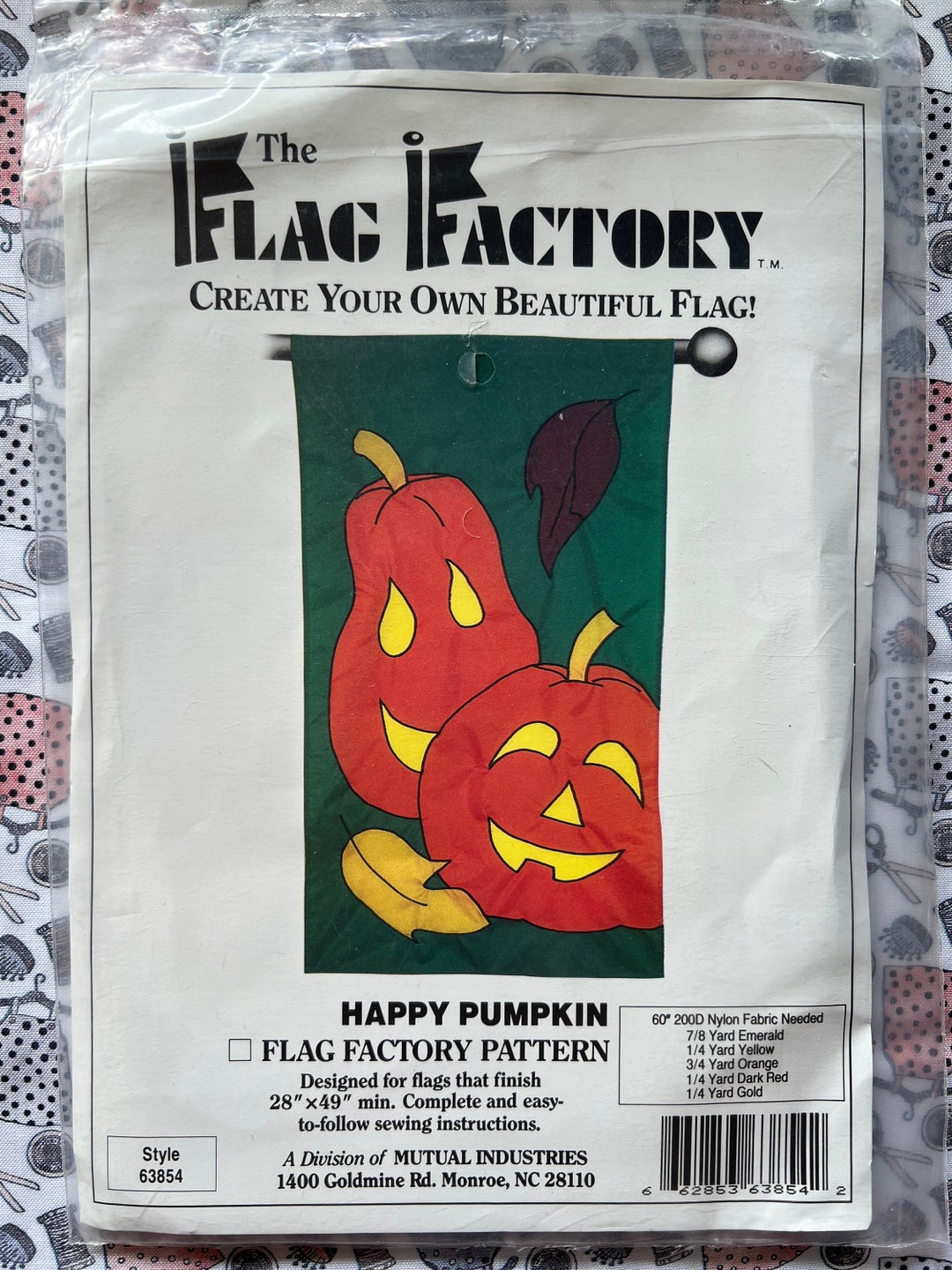The Flag Factory Pattern 63854 Happy Pumpkin Flag FF UNCUT - Etsy