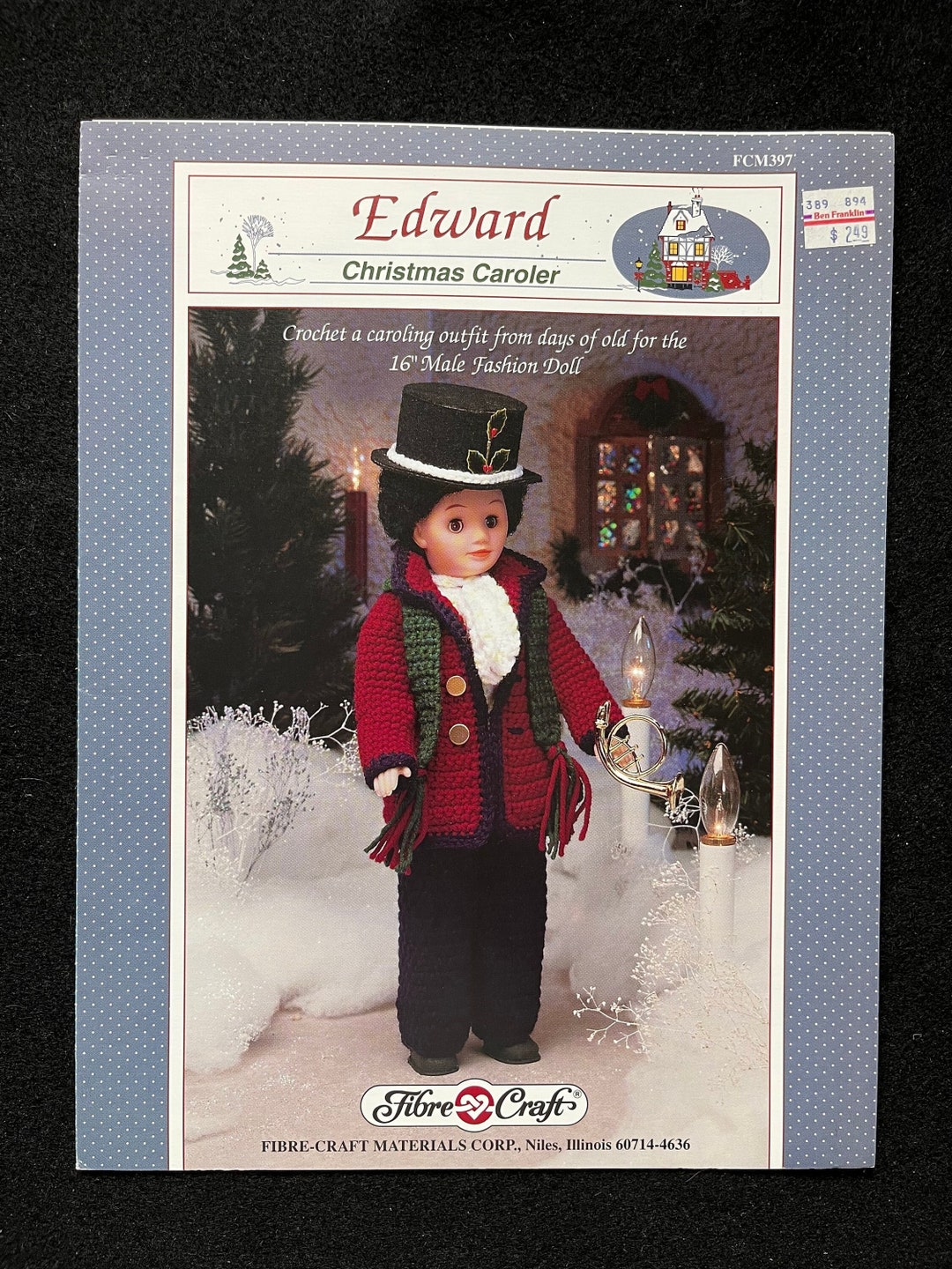 Crochet Edward Christmas Caroler Pattern Book Fibre Craft FCM397 - Etsy