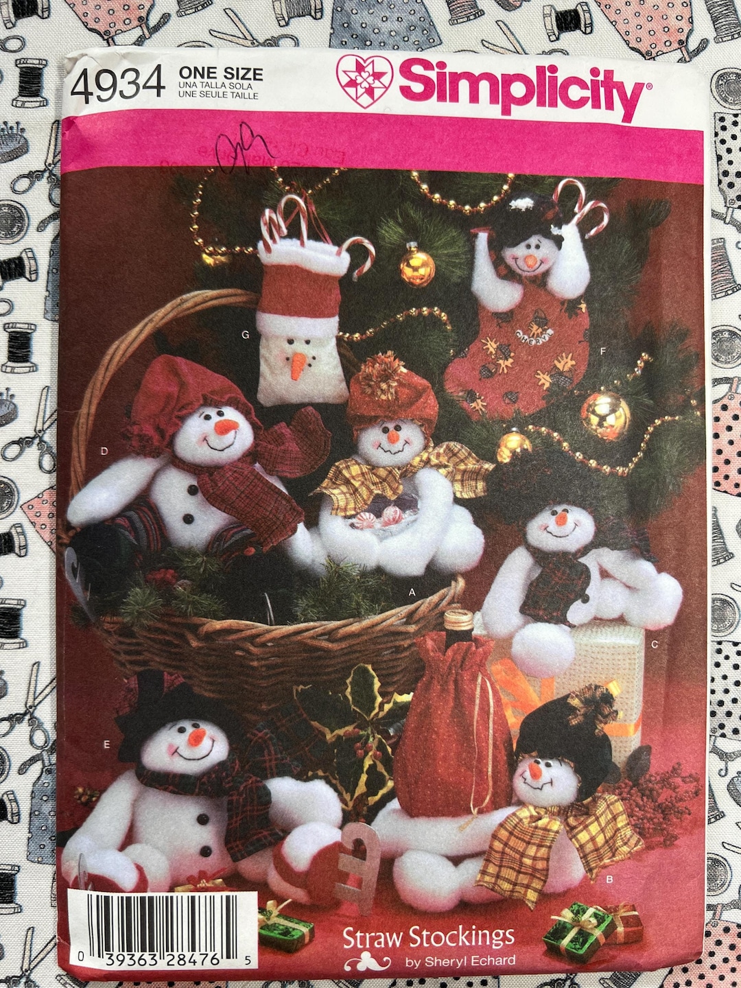 Simplicity Sewing Pattern 4934 Snowmen FF UNCUT - Etsy