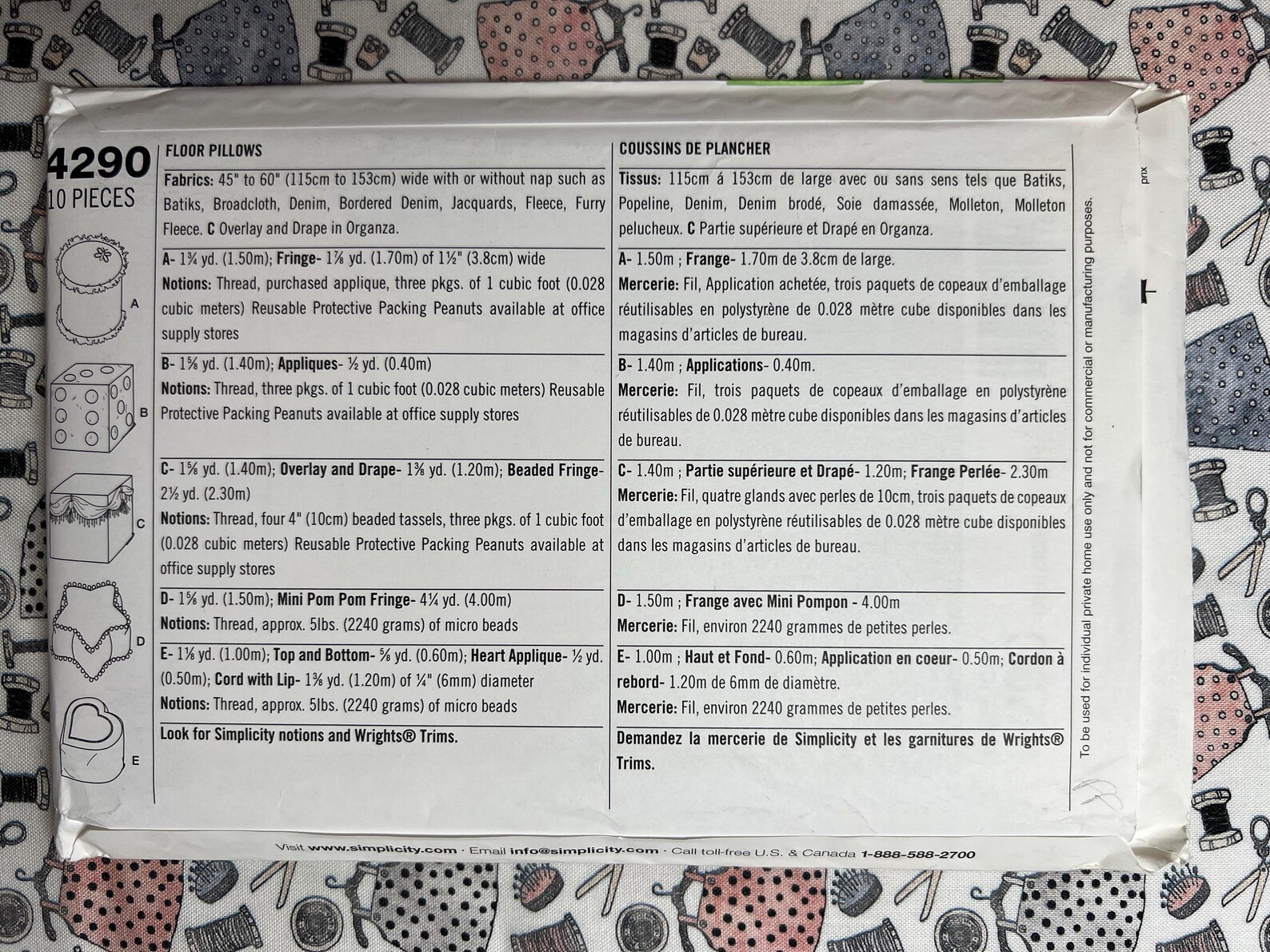 Simplicity Sewing Pattern 4290 Floor Pillows FF UNCUT - Etsy