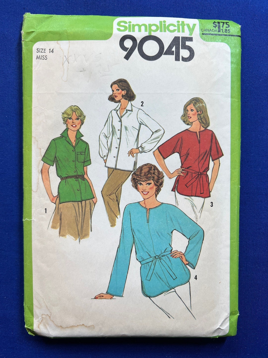 Simplicity Sewing Pattern 9045 Misses' Tunics & Tie Belt Size 14 Cut ...