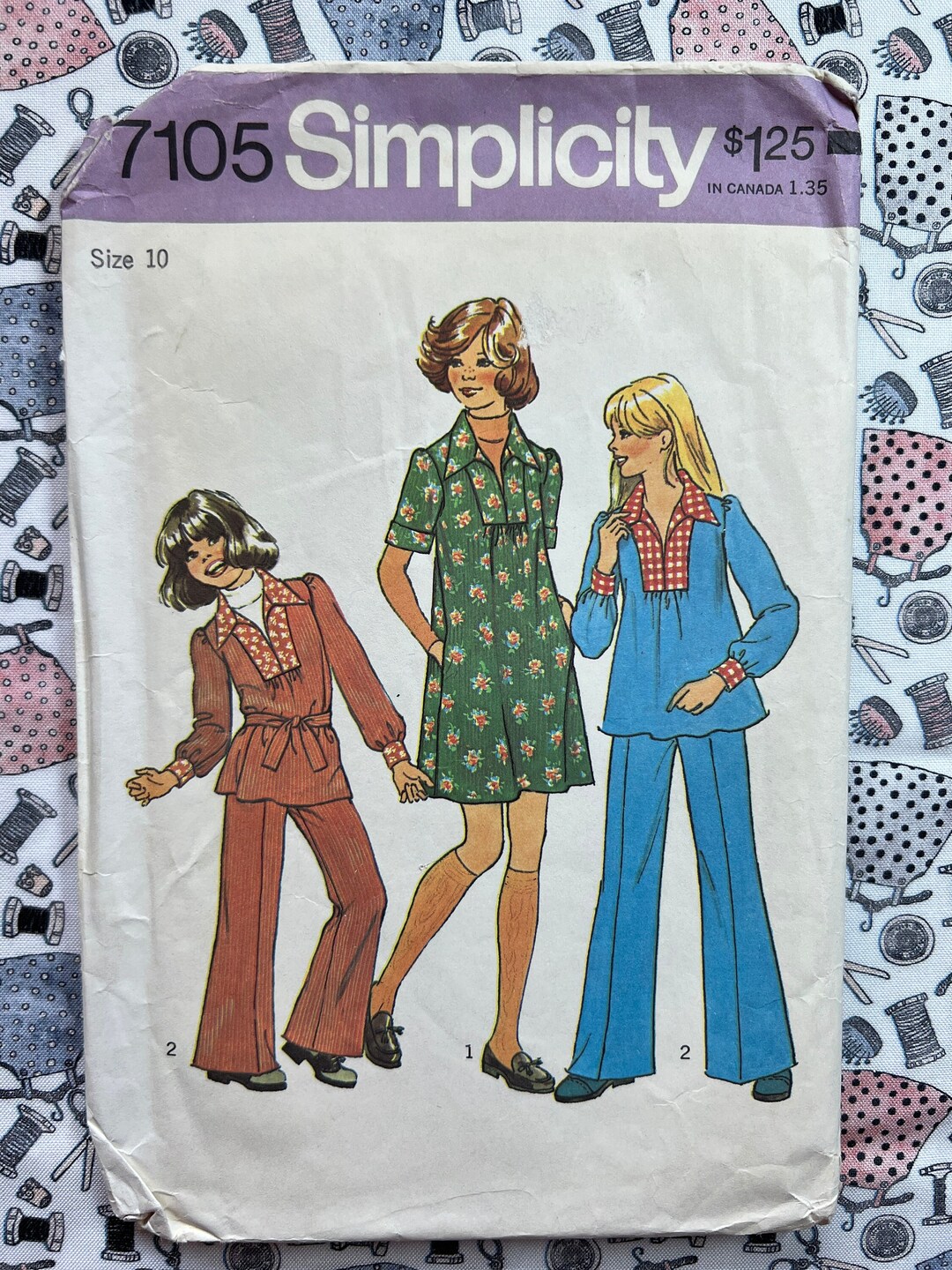 Simplicity Sewing Pattern 7105 Girls' Dress Top & Pants Size 10 Cut ...