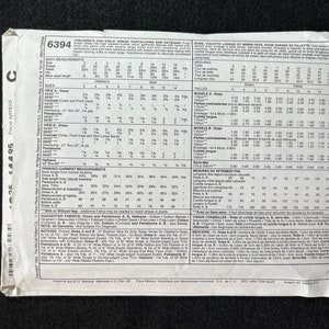 Mccall's Sewing Pattern 6394 Children's & Girls' - Etsy