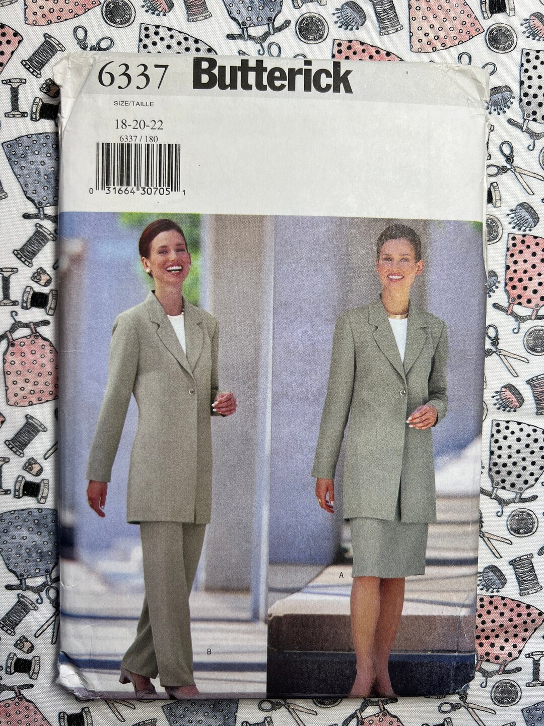 Butterick Sewing Pattern 6337 Misses Jacket Skirt & Pants Size 18-22 FF ...