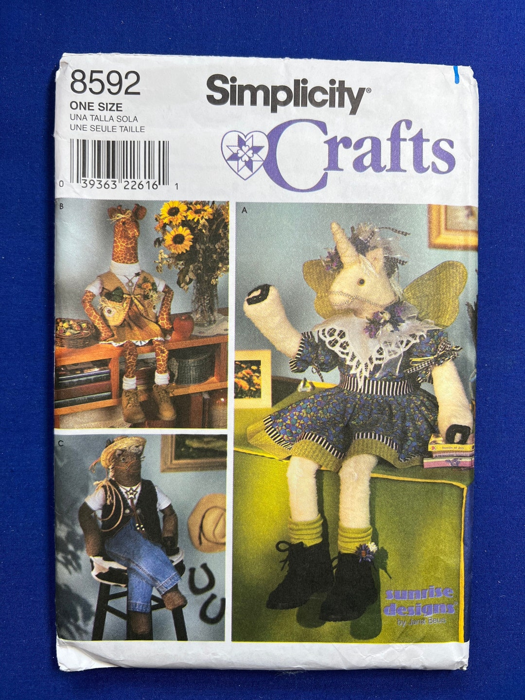 Simplicity Crafts Sewing Pattern 8592 32" Horse 37" Giraffe & 32 ...