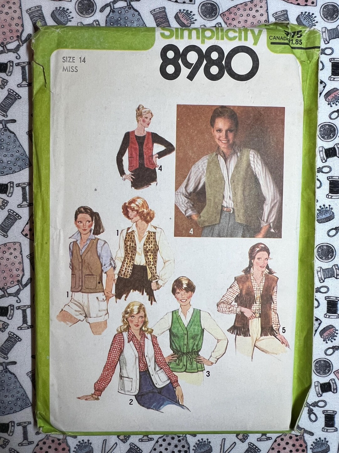 Simplicity Sewing Pattern 8980 Misses' Set of Vests Size 14 Bust 36 FF ...
