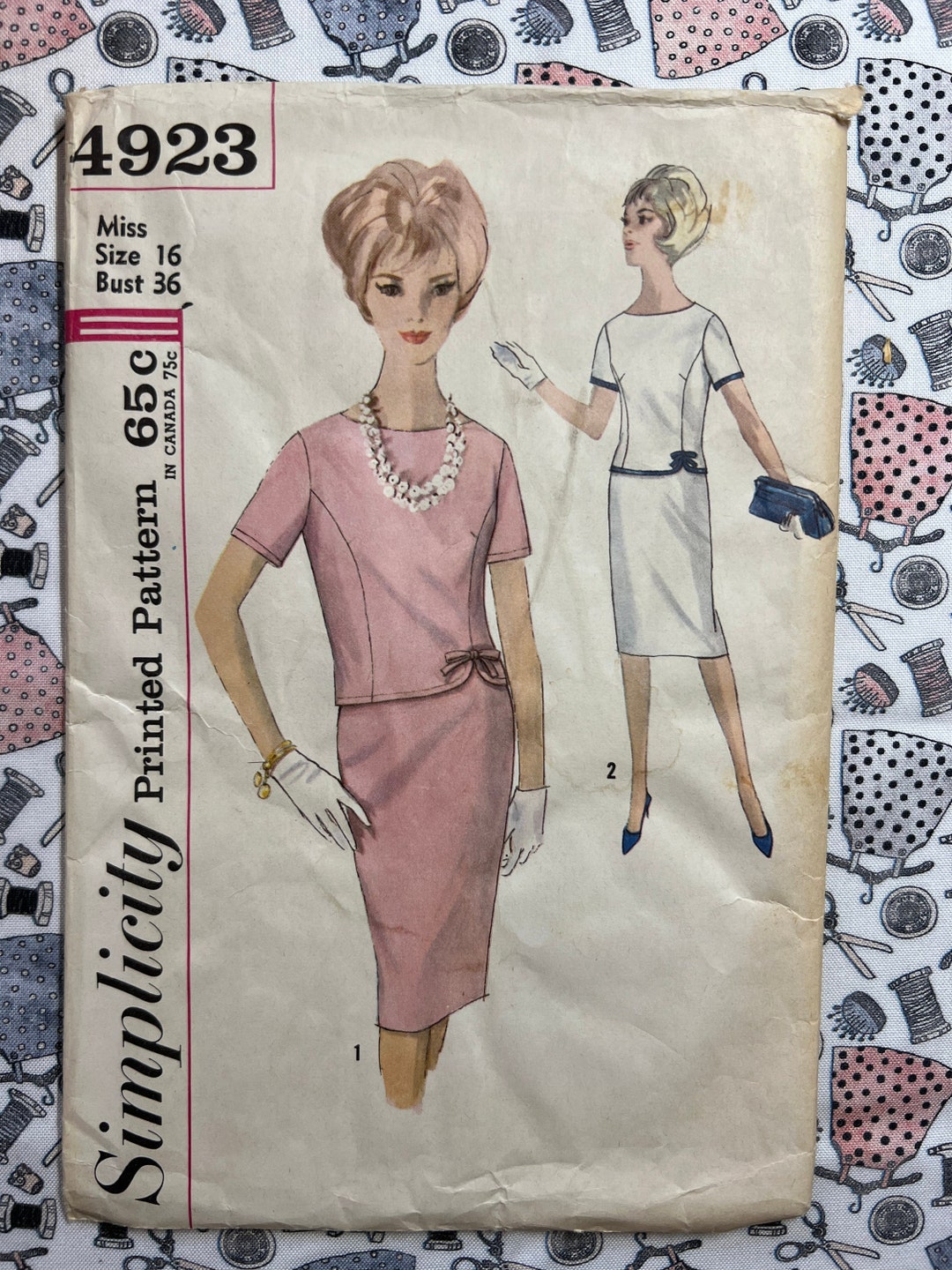 Simplicity Sewing Pattern 4923 Misses' Two-piece Dress Size 16 Bust 36 ...